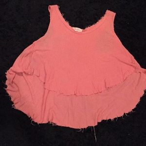 Altar'd State | Tops | Altard State Raw Hem Pinkpeach Thermal Crop Tank ...